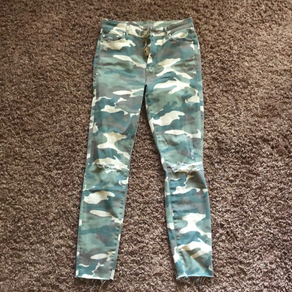 Mother Denim Ripped Army Pants - Gem